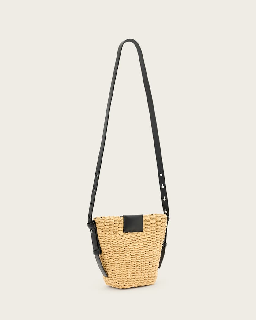 Ebro Woven Straw Cross Body Bag Natural | ALLSAINTS
